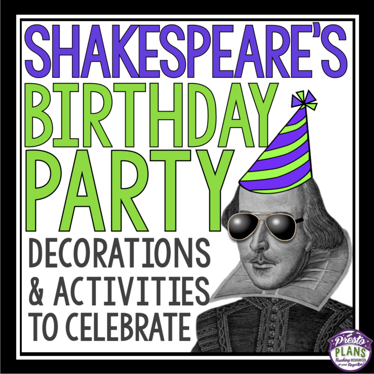 SHAKESPEARE BIRTHDAY PARTY - prestoplanners.com