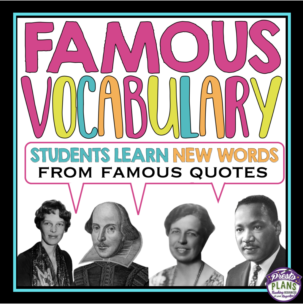 VOCABULARY QUOTES TASK CARDS - prestoplanners.com