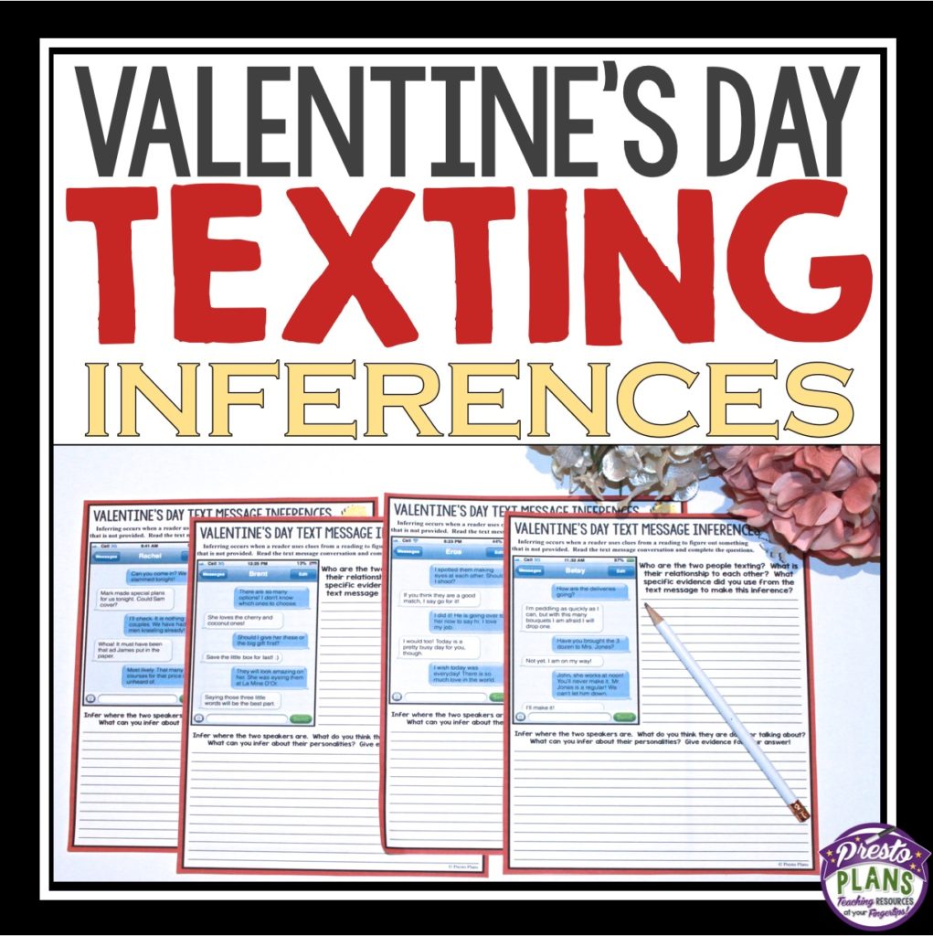 VALENTINE'S DAY INFERENCE TEXT MESSAGES - prestoplanners.com