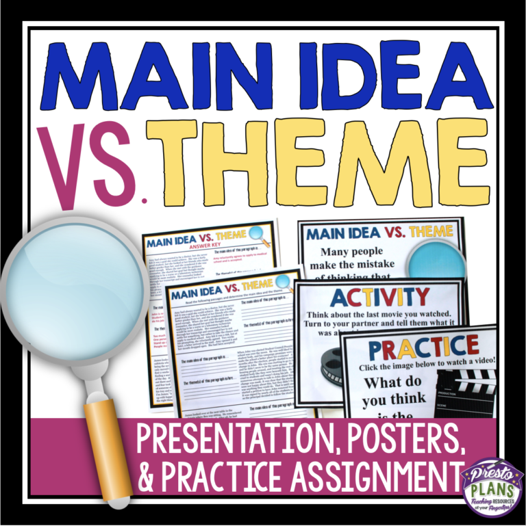 MAIN IDEA AND THEME Prestoplanners main-idea-and-theme-prestoplanners