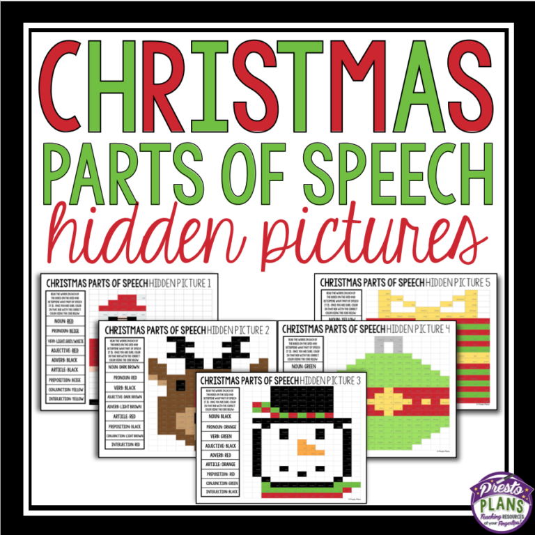 CHRISTMAS PARTS OF SPEECH MYSTERY PICTURES - prestoplanners.com