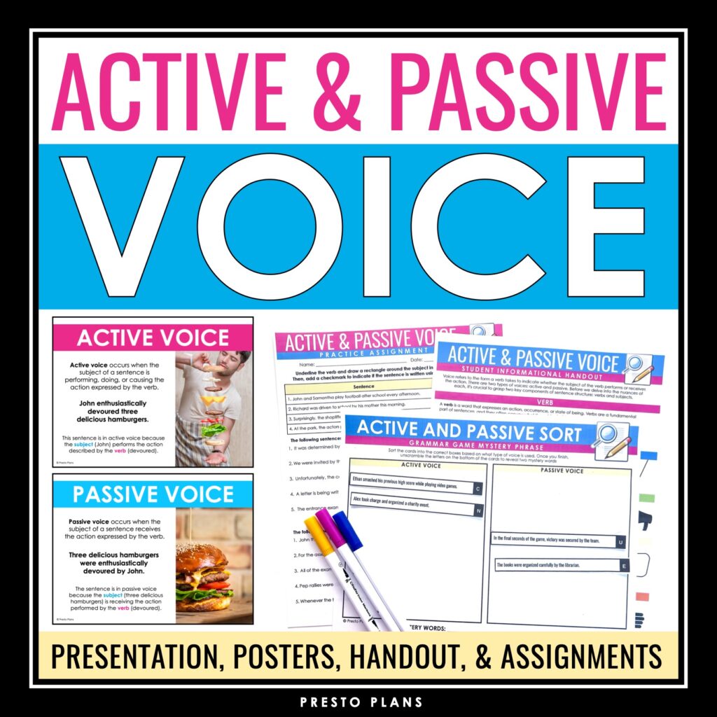 Active and Passive Voice - Presentation, Assignment, and Classroom ...