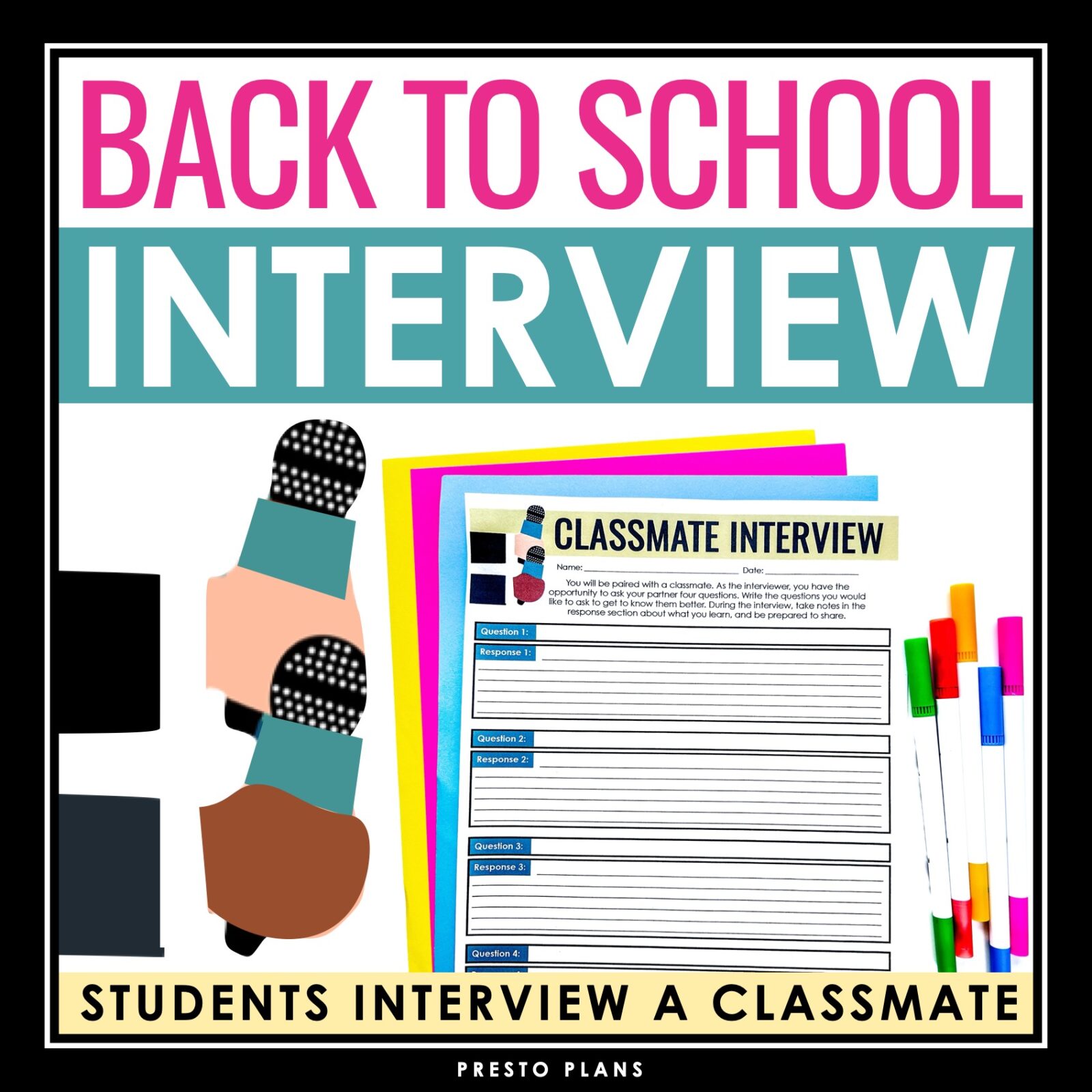 Back to School Activity - Classmates Interview First Day of School ...