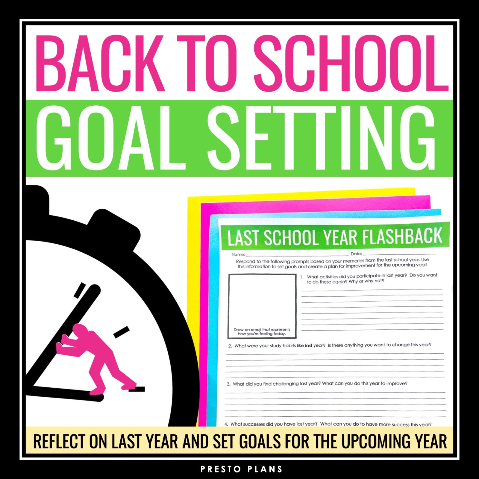 Back to School Activity - Reflection and Goal Setting First Week ...