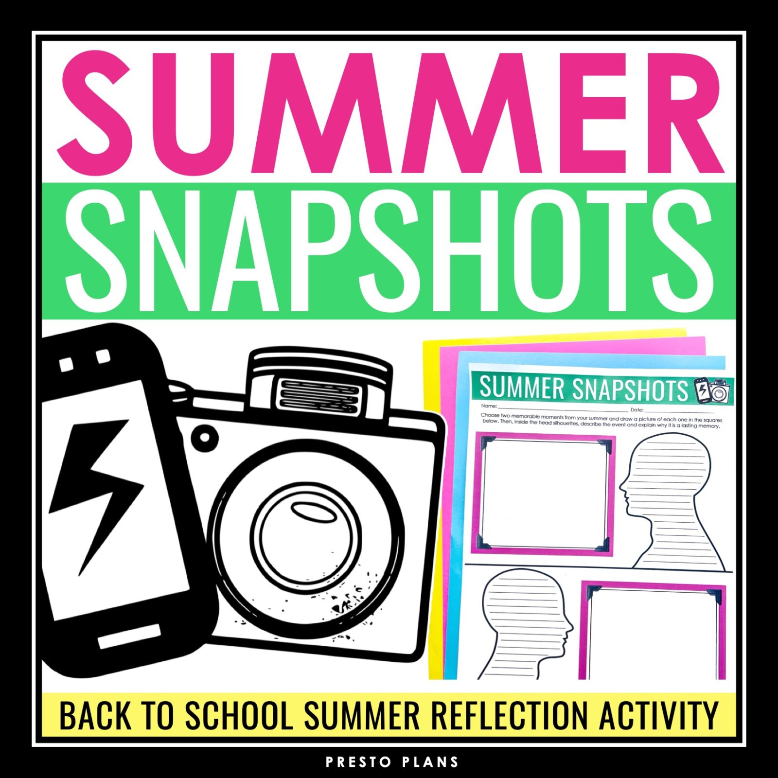 Back to School Activity - Summer Reflection Get to Know You Creative ...