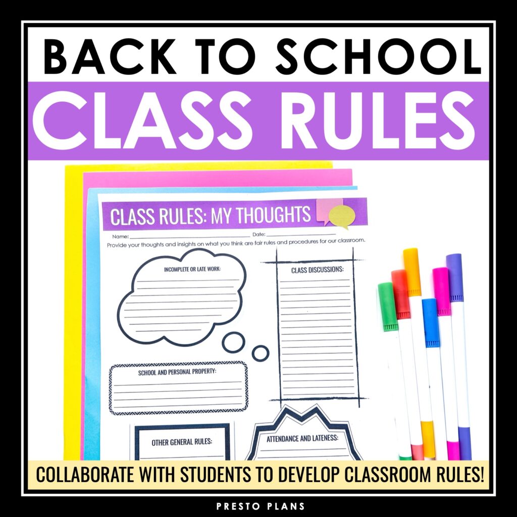 Back to School Rules Activity - Writing Class Rules with Students ...
