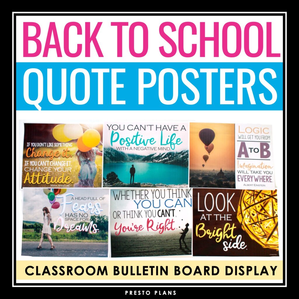Back to School Posters - Positive Quotes Bulletin Board Classroom ...