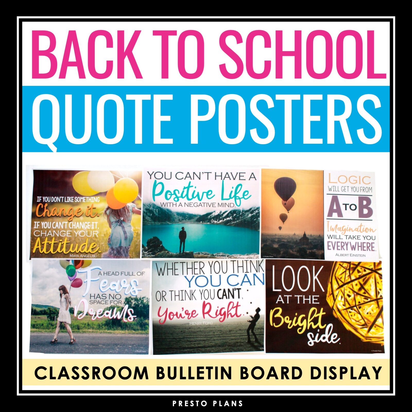 Back to School Posters - Positive Quotes Bulletin Board Classroom ...