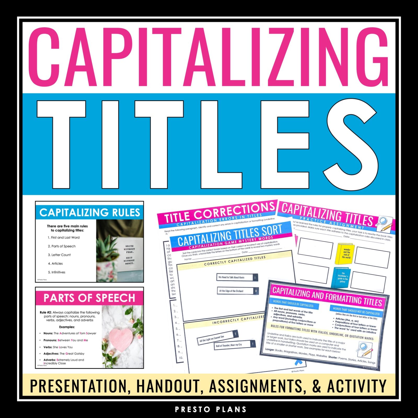 Capitalizing Titles Presentation, Assignments, and Activity ...