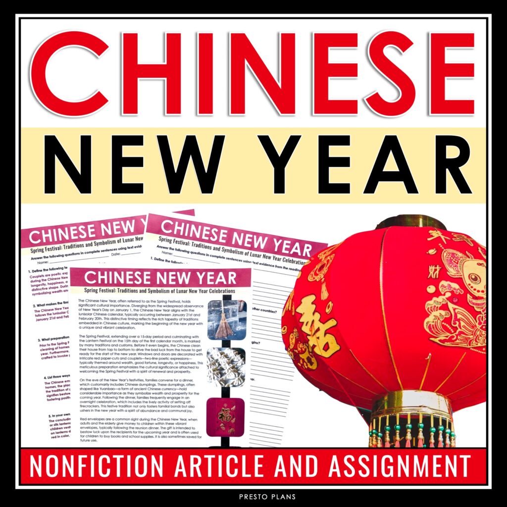 Chinese New Year Reading Comprehension Activity - Lunar New Year ...