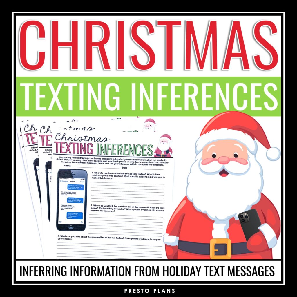 Christmas Inference Activities - Making Inferences in Texts Reading ...