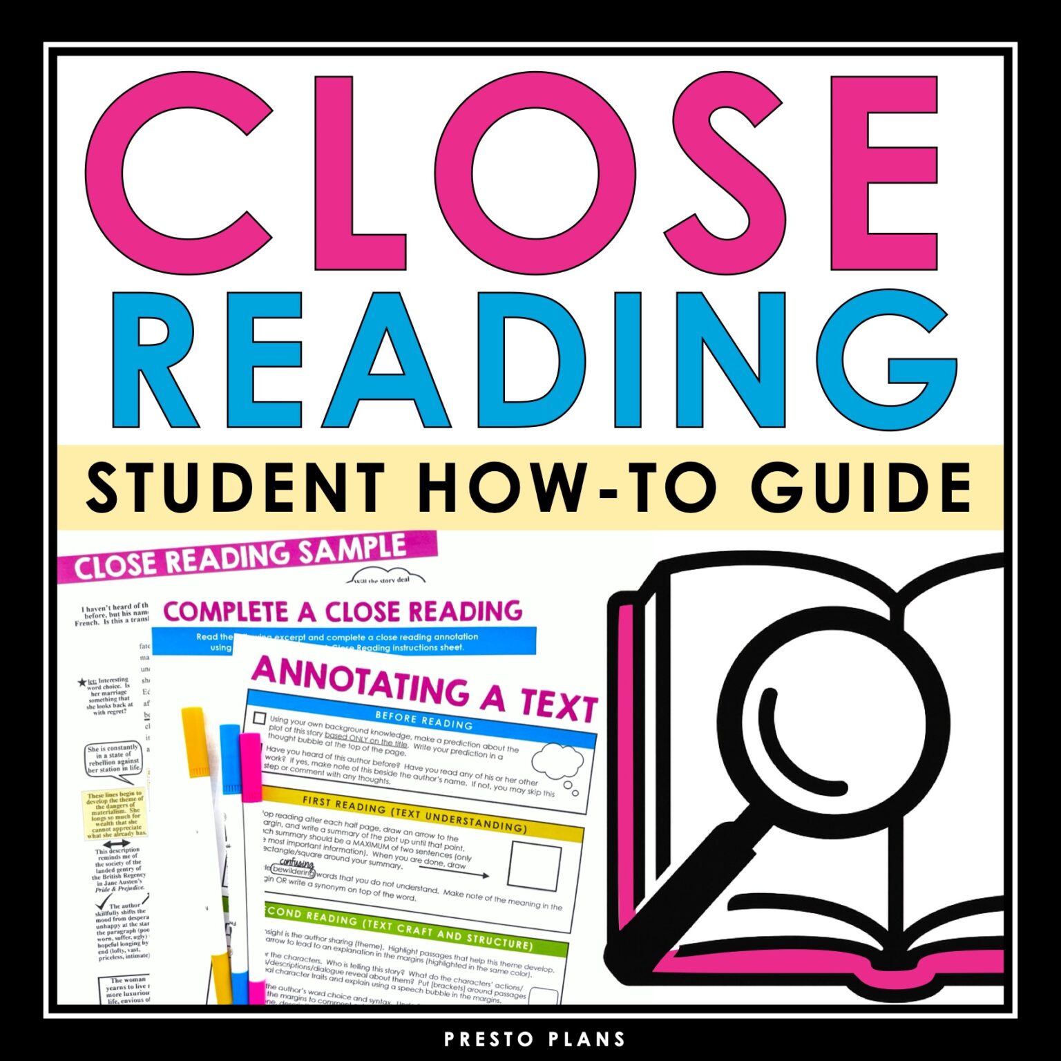 Close Reading Annotation Lesson - Presentation & Annotating Passage ...