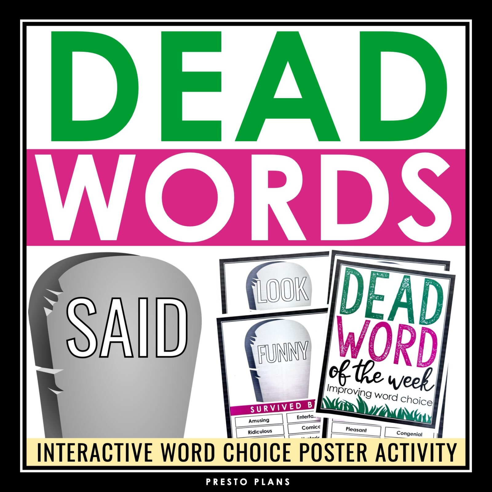 Word Choice Posters - Dead Word of The Week Interactive Classroom ...
