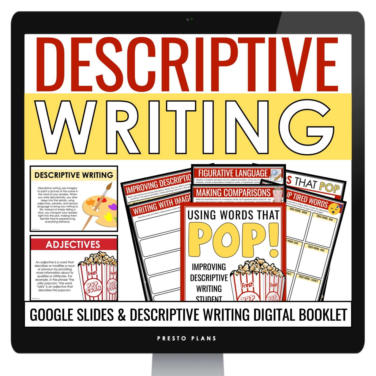 Descriptive Writing Digital Activities - Imagery & Figurative Language ...