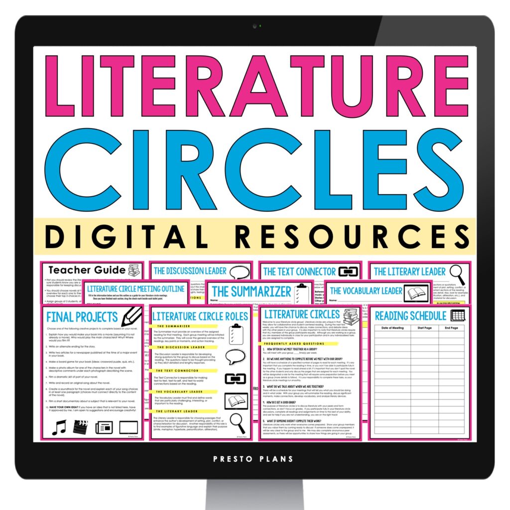 Digital Literature Circles - Book Club Forms, Assignments, & Reading ...