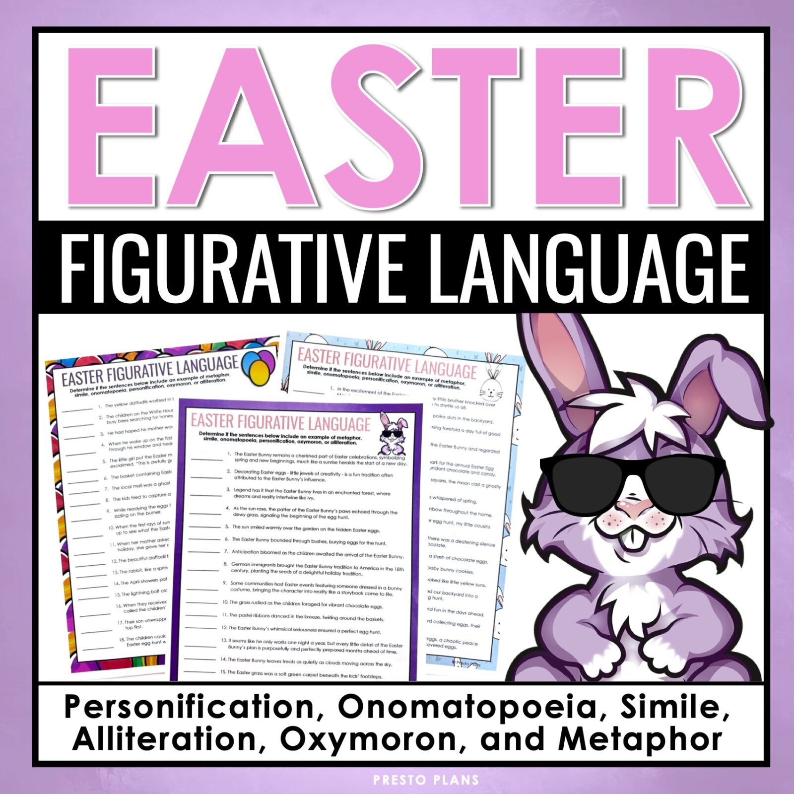 Easter Figurative Language Assignments - Literary Devices Worksheet ...