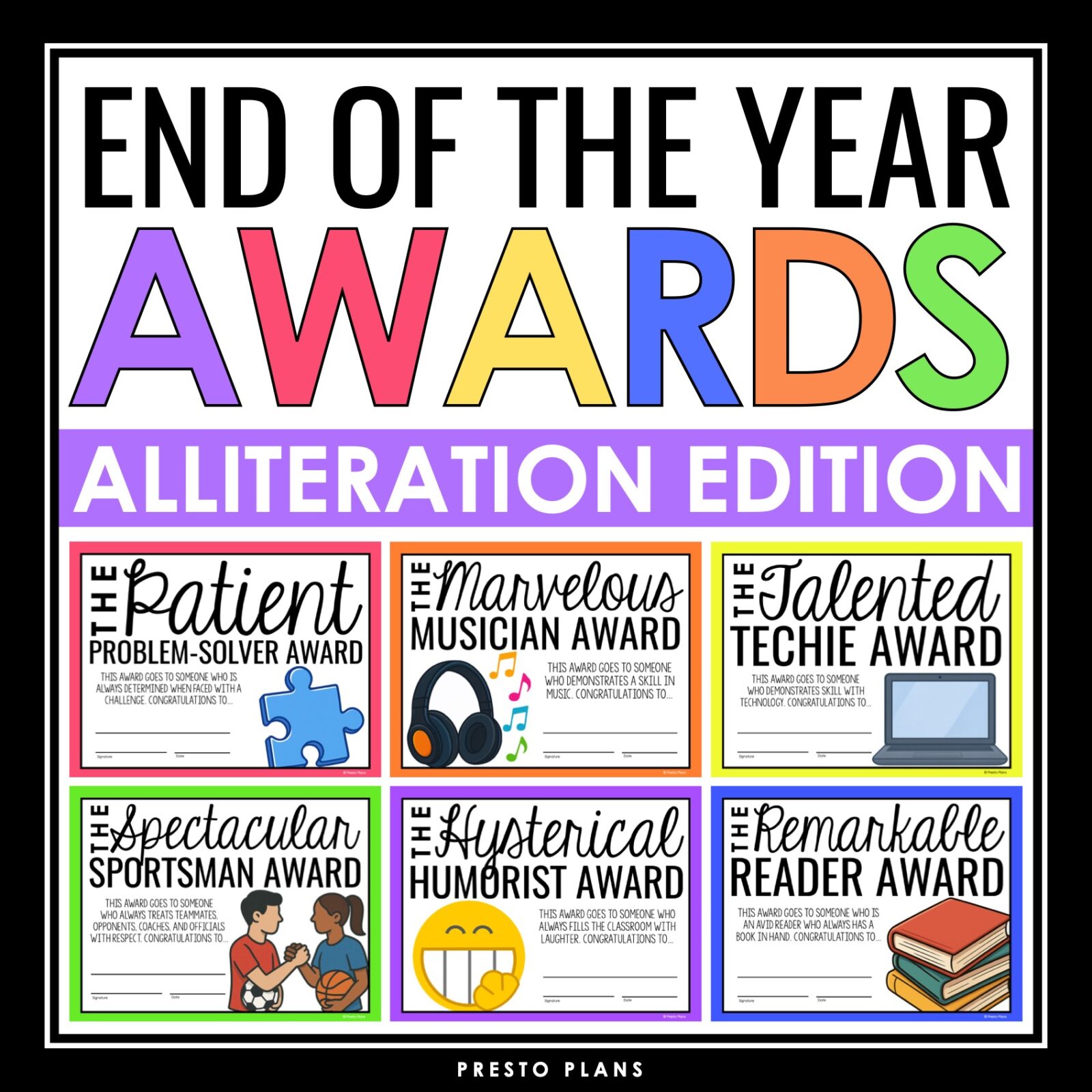 End of the Year Awards - Alliteration Edition Student Award ...