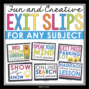 Exit Tickets for Any Subject - Comprehension Check - Exit Slips or Exit ...