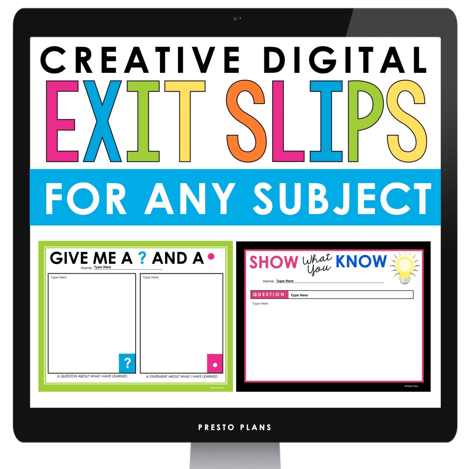 Exit Tickets for Any Subject - Digital Comprehension Exit Slips or Exit ...