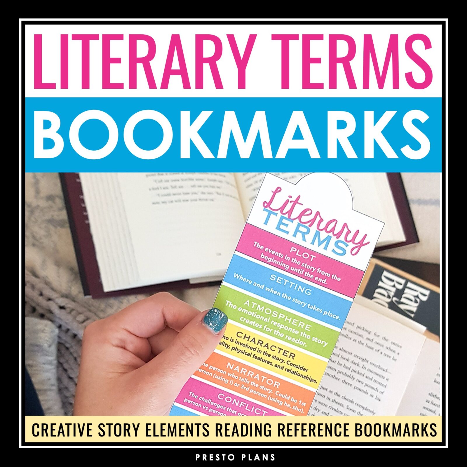 Literary Devices Bookmarks - Literary Terms and Story Elements ...