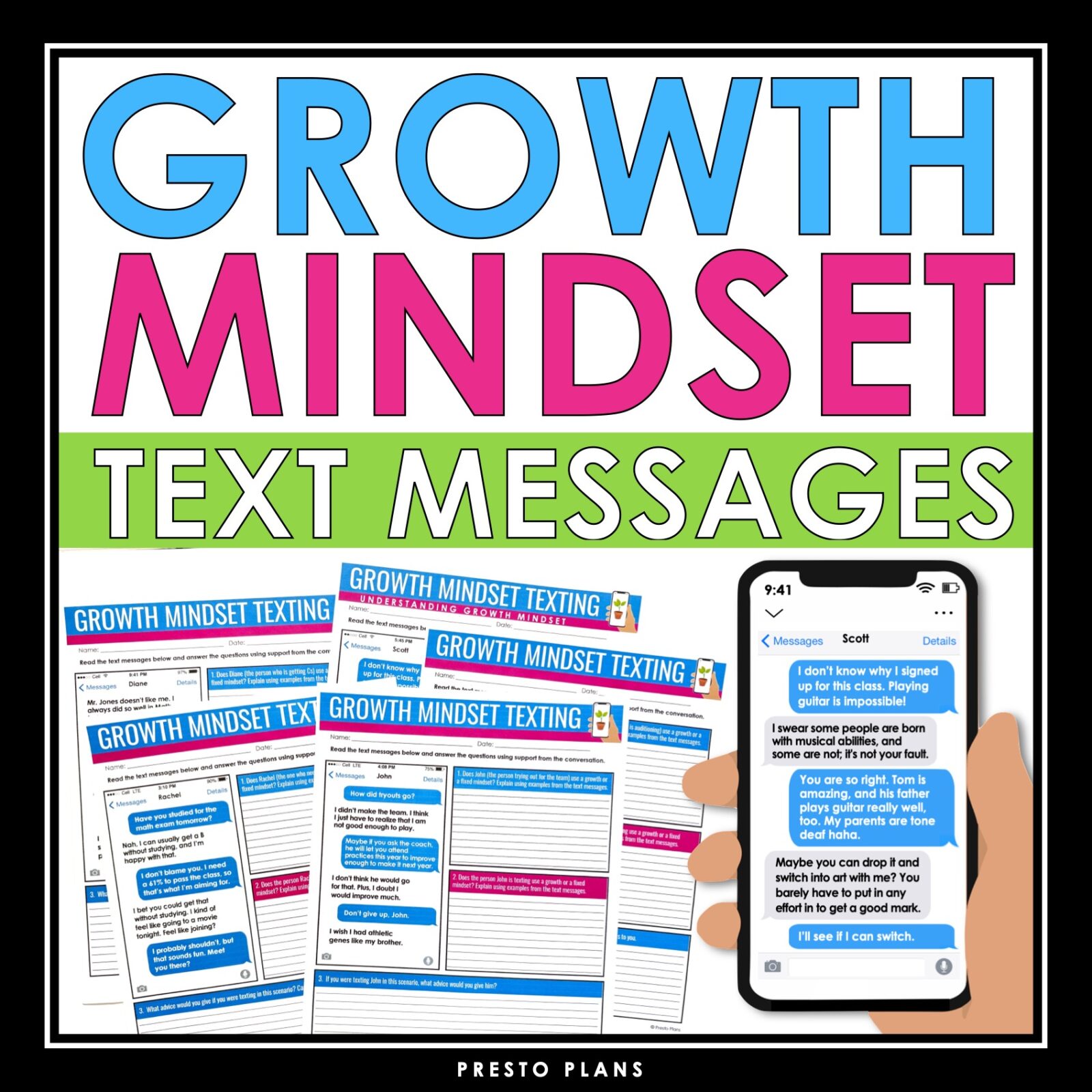 Growth Mindset Assignments - Growth and Fixed Mindsets in Text Messages ...