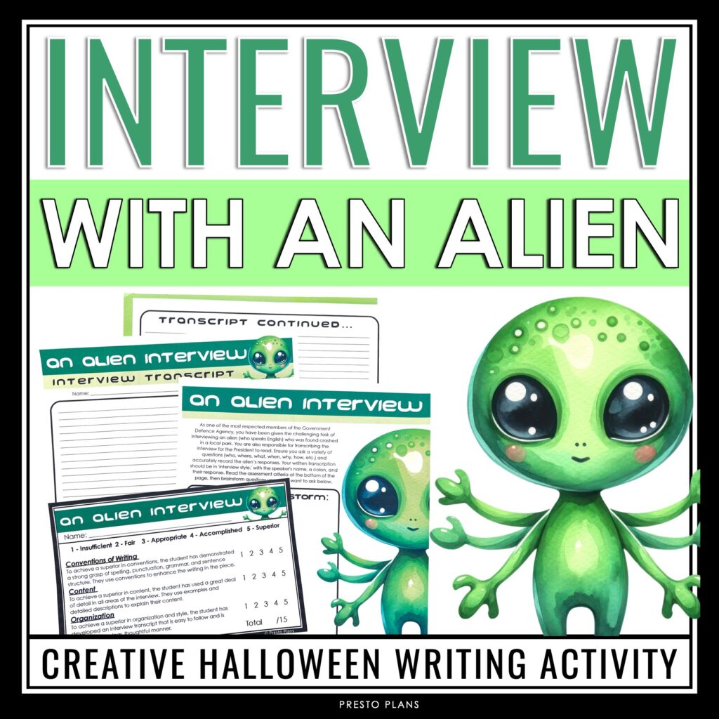 Halloween Writing Assignment - Alien Interview Halloween Writing ...