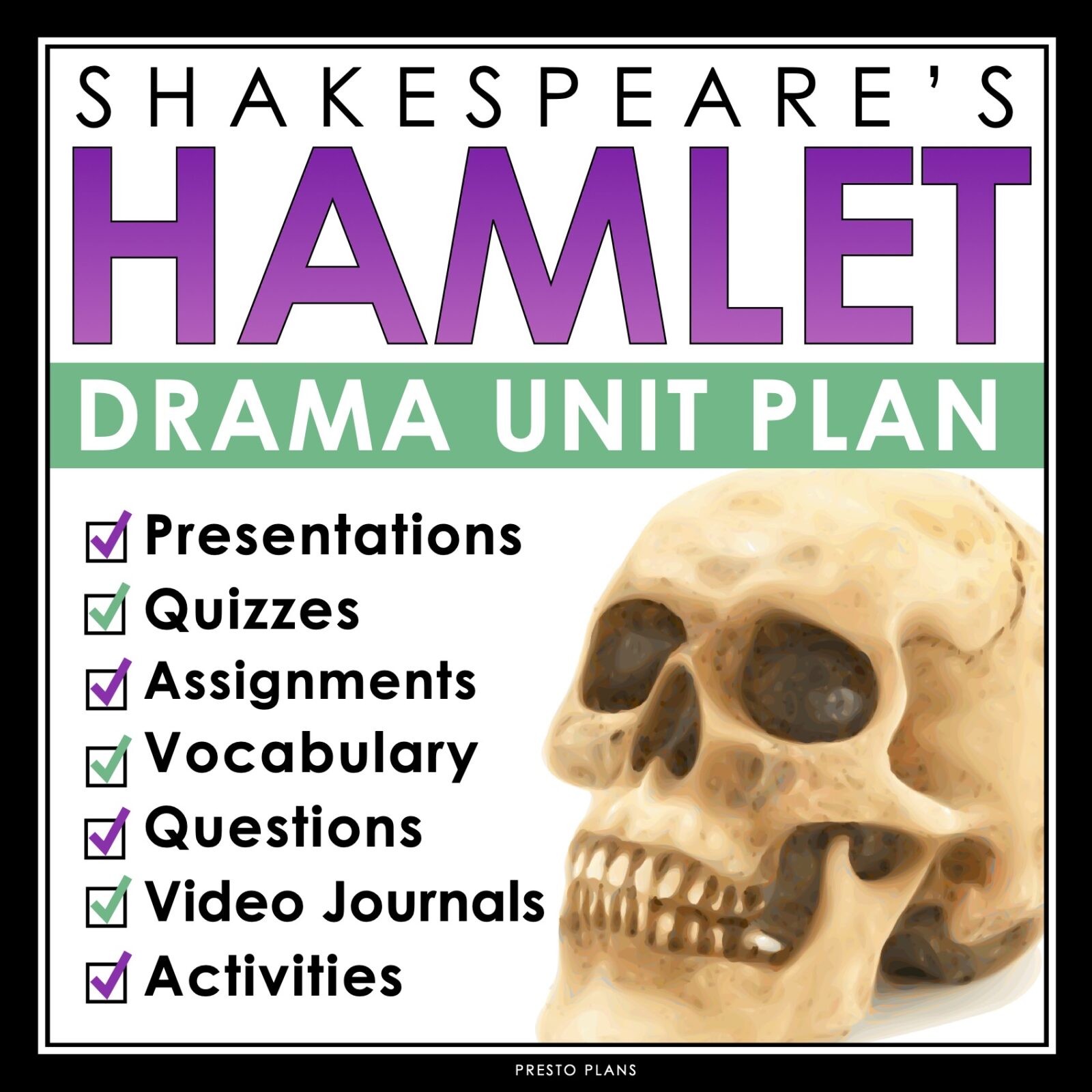 Hamlet Unit Plan – Complete Drama Reading Unit For Shakespeare's Play ...