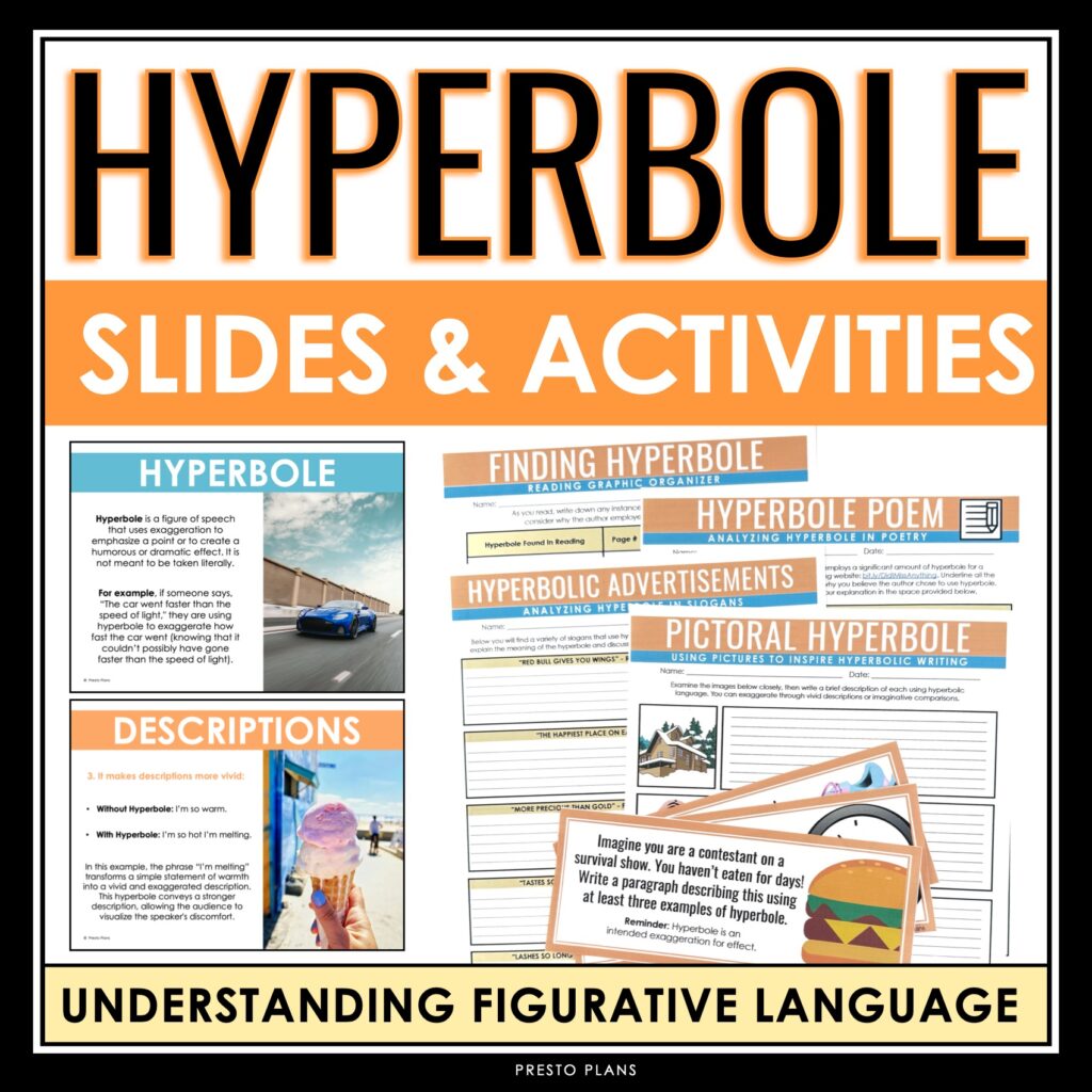 Hyperbole Activities, Assignments, Slides Literary Devices & Figurative ...