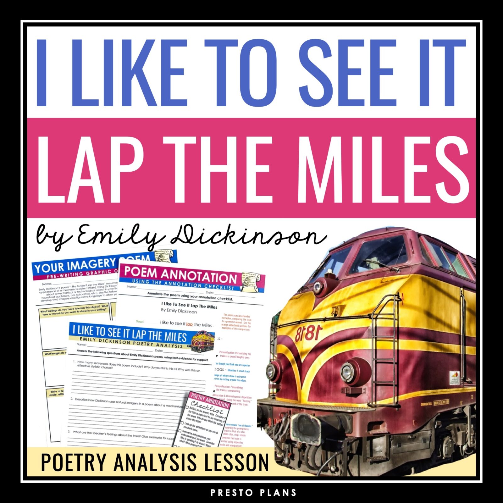 I Like to See it Lap the Miles by Emily Dickinson - Poetry Lesson and ...