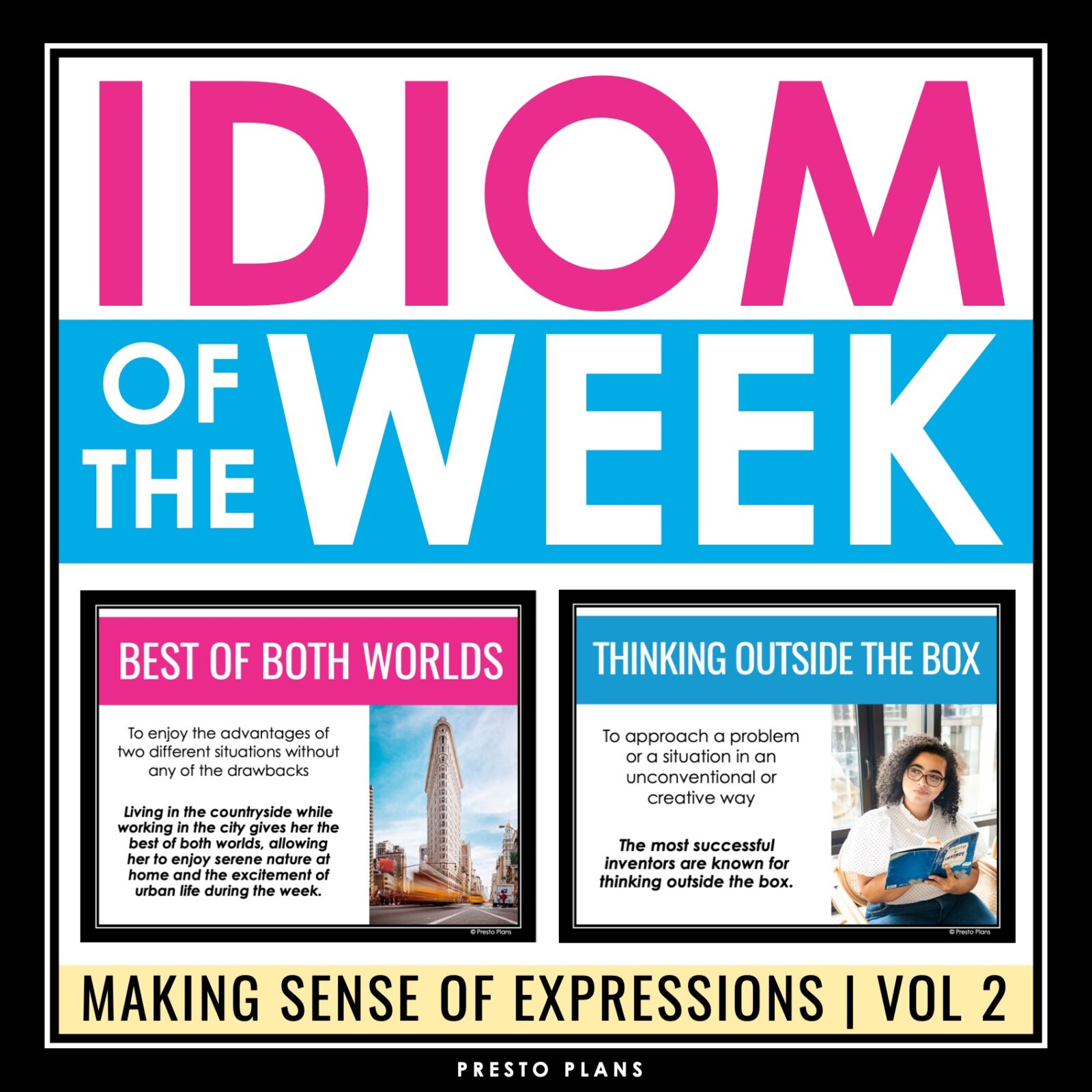 Idiom of the Week Posters - Classroom Bulletin Board Decor Idioms - Vol ...