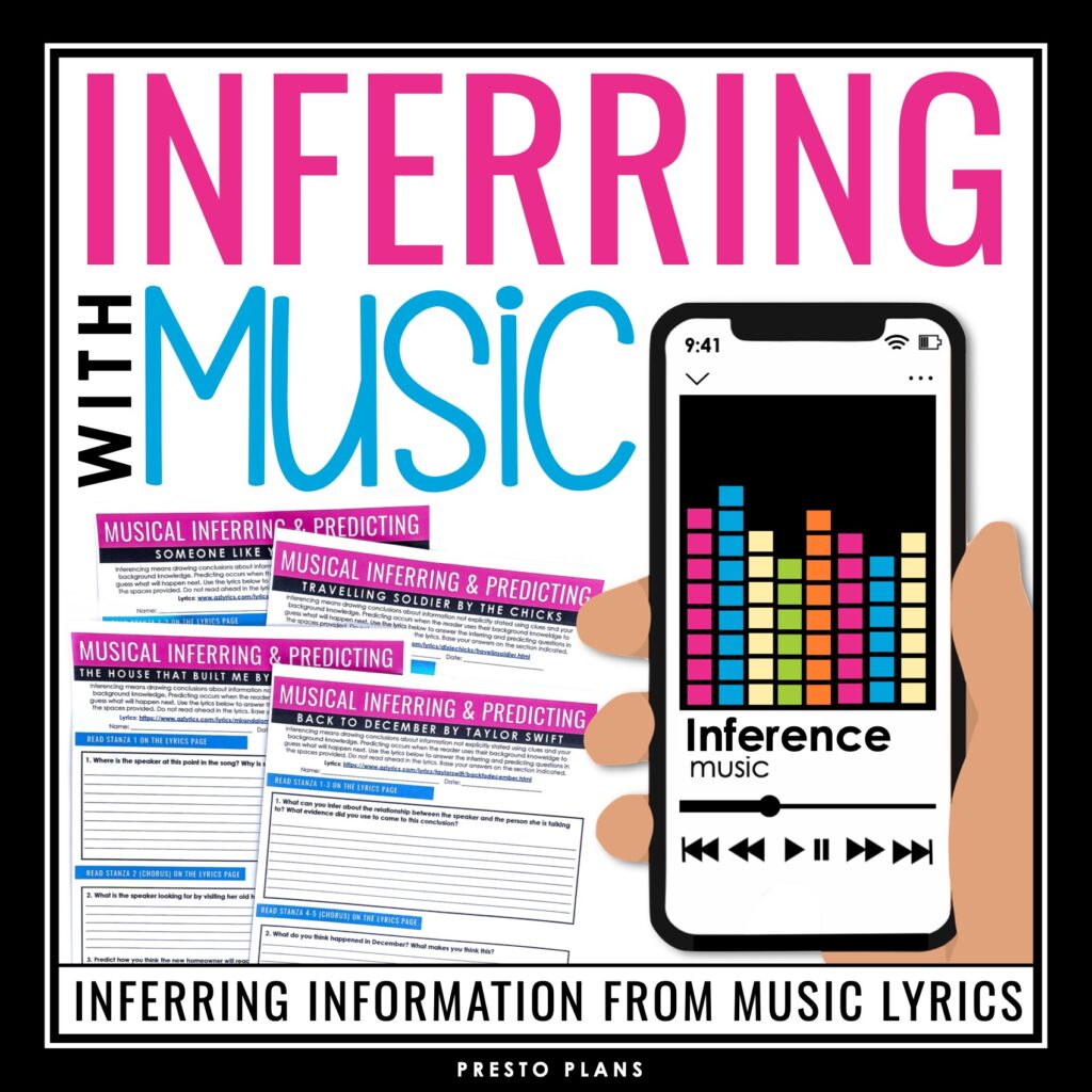Inference Activity - Making Inferences in Song Lyrics Music Reading ...