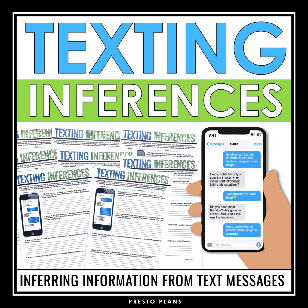 Inference Activities - Making Inferences in Text Messages Reading ...