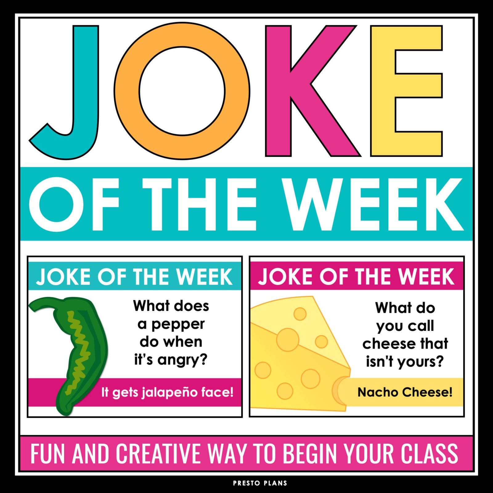 Joke of the Week - Funny Jokes Classroom Posters or Weekly Bell-Ringer ...