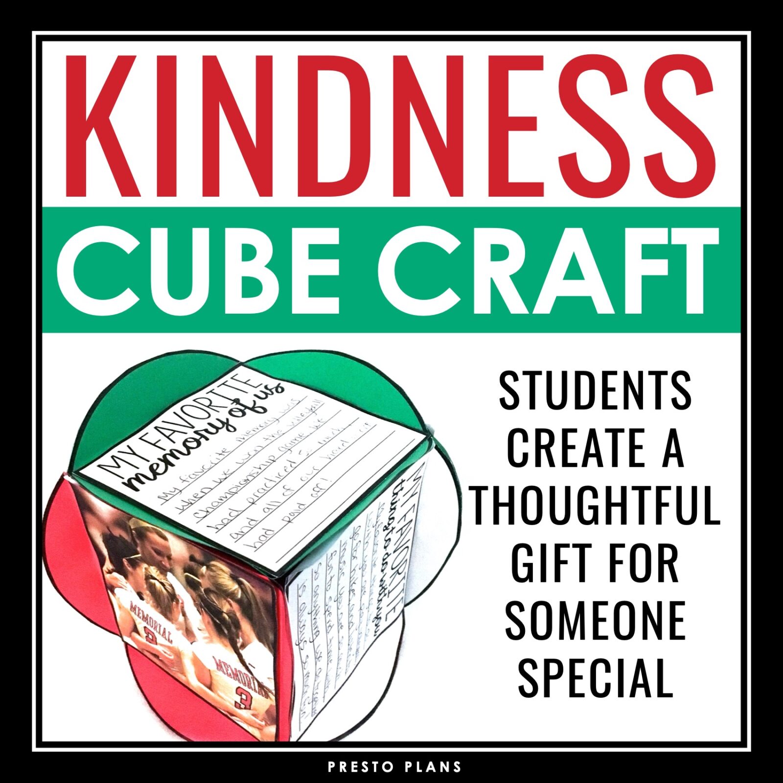 Christmas Writing Activity Kindness Cube - Creative Gift Hands On ...