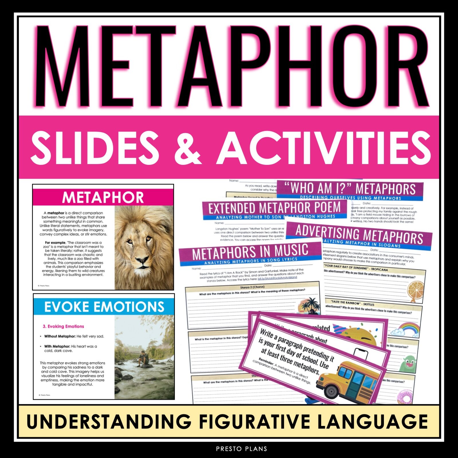 Metaphor Activities, Assignments & Slides Literary Devices & Figurative ...