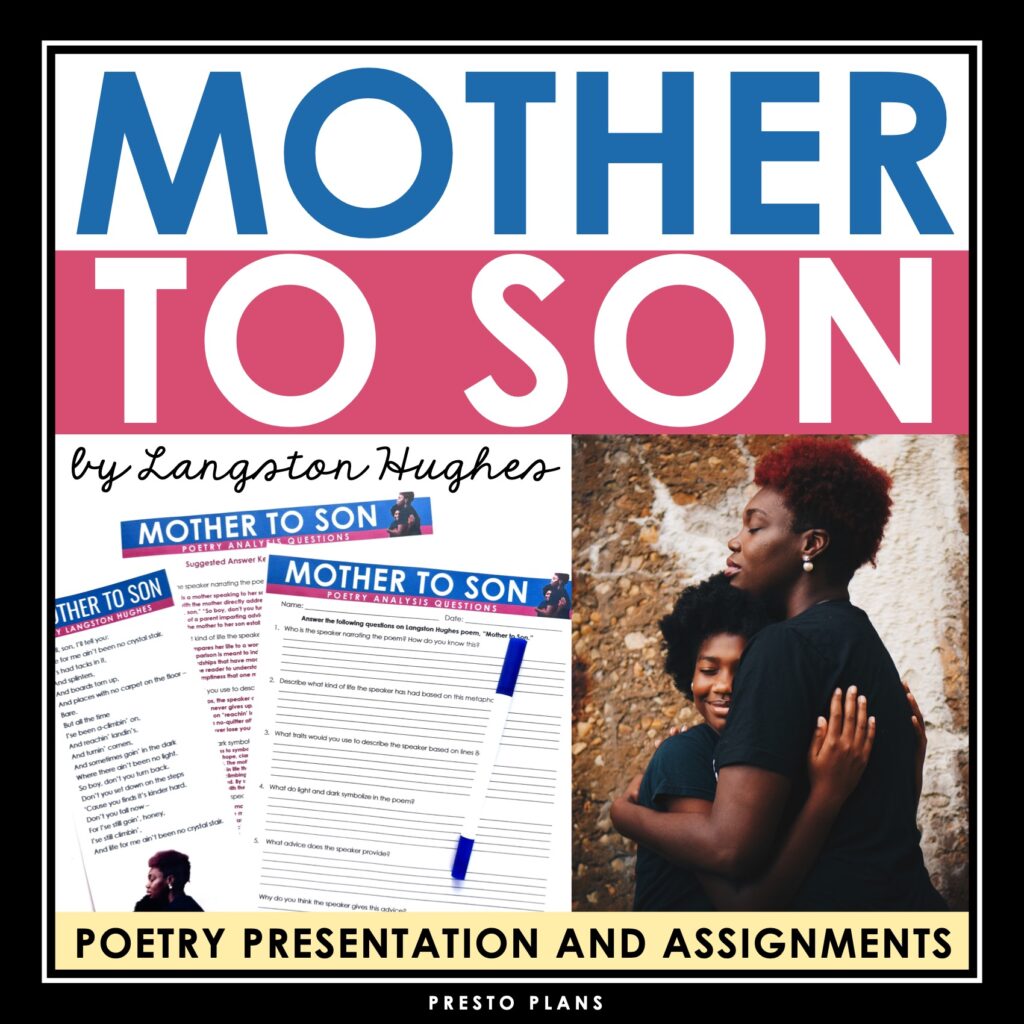 Mother to Son by Langston Hughes - Poetry Presentation and Assignments ...