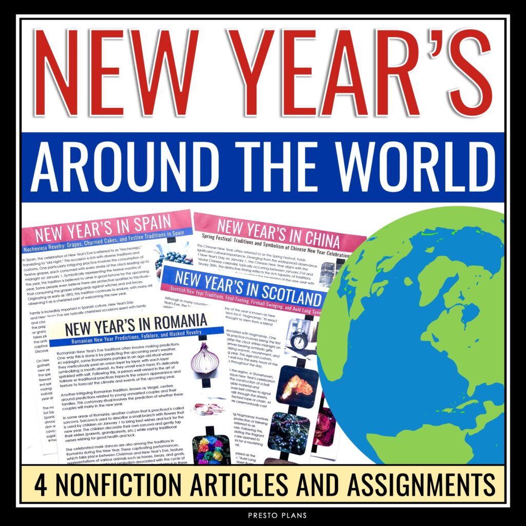 New Year's Around the World Reading Comprehension - Nonfiction ...