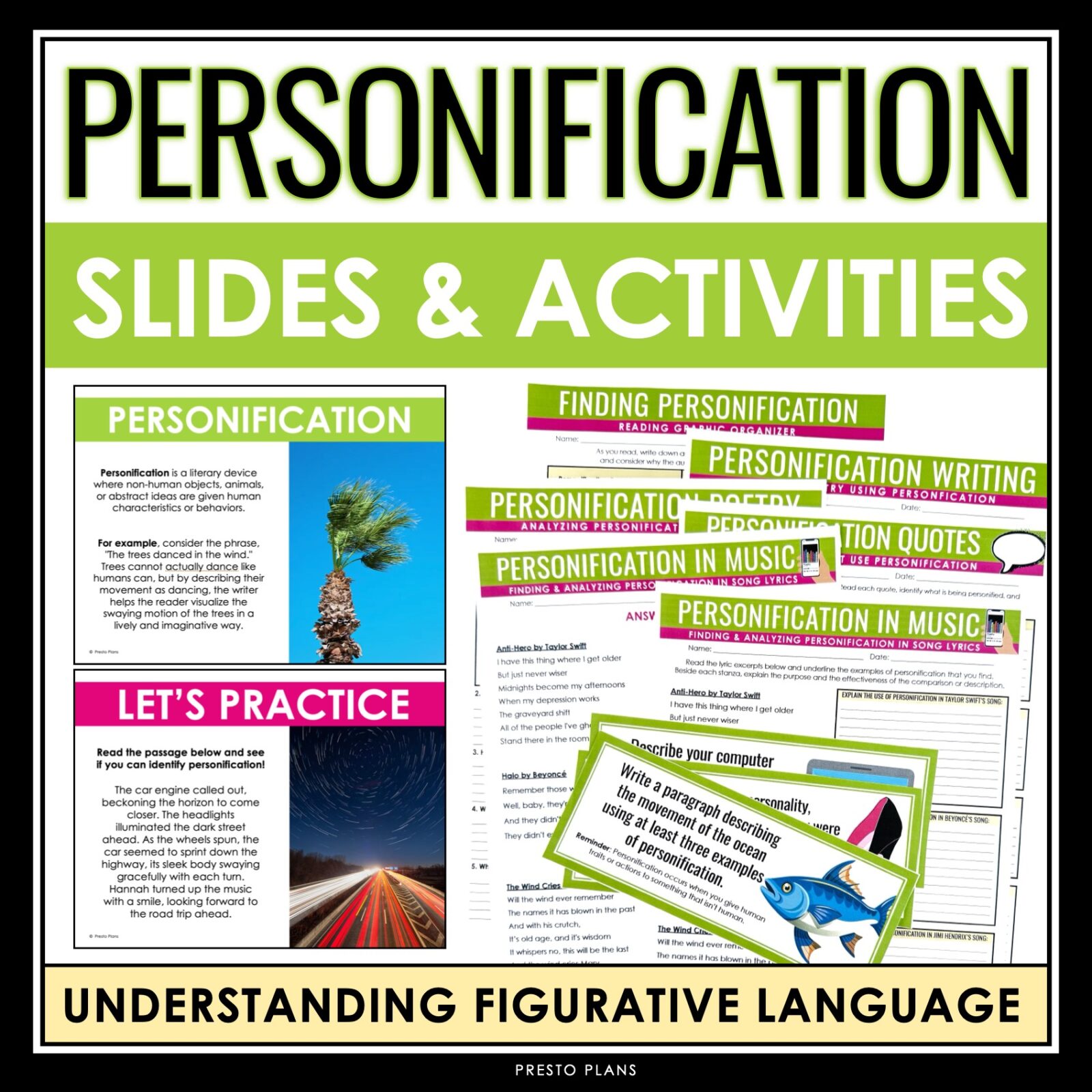 Personification Activities & Assignments Literary Devices & Figurative ...