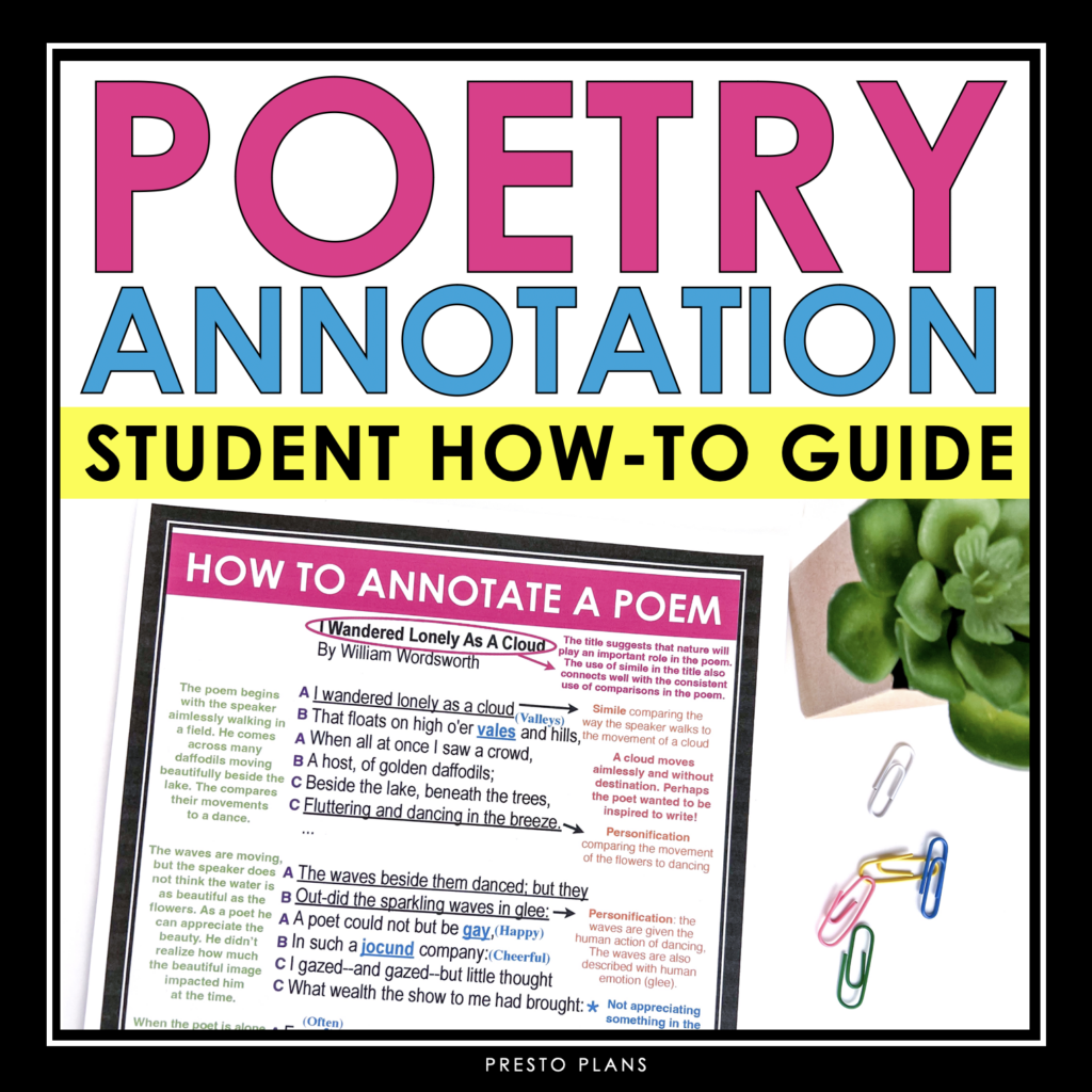 Poetry Annotation - How to Annotate a Poem Guide Instructions ...