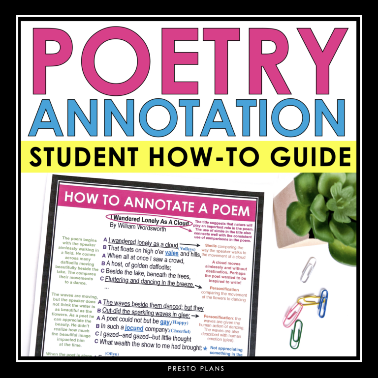 Poetry Annotation - How to Annotate a Poem Guide Instructions ...