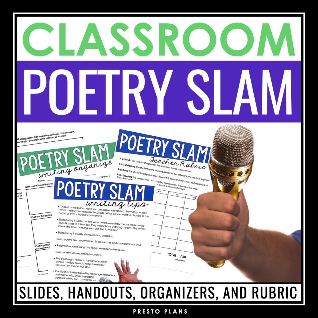 Poetry Slam Writing - Presentation, Handouts, Activities to Write a ...