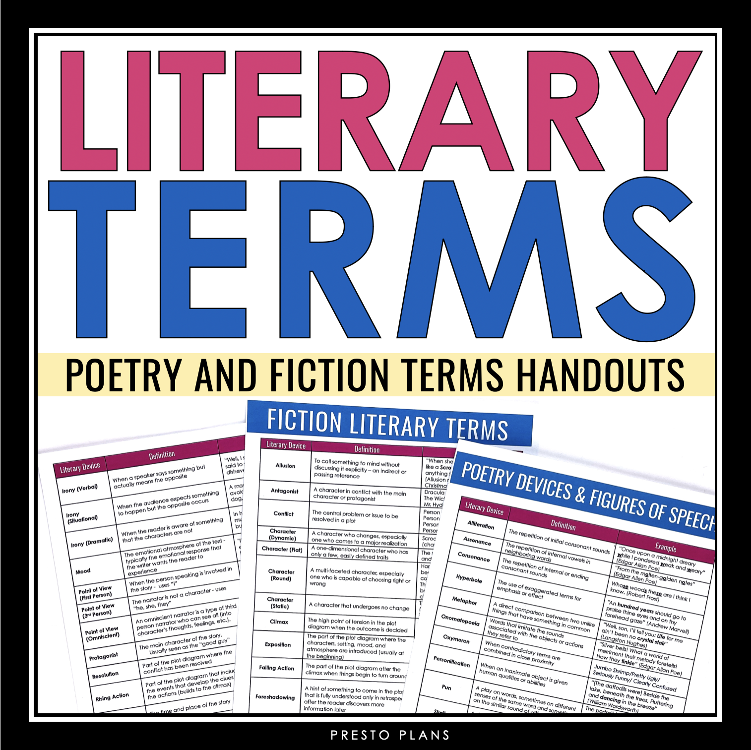 Literary Devices For Poetry Fiction List Figurative Language Literary Devices For Poetry Fiction List Figurative Language