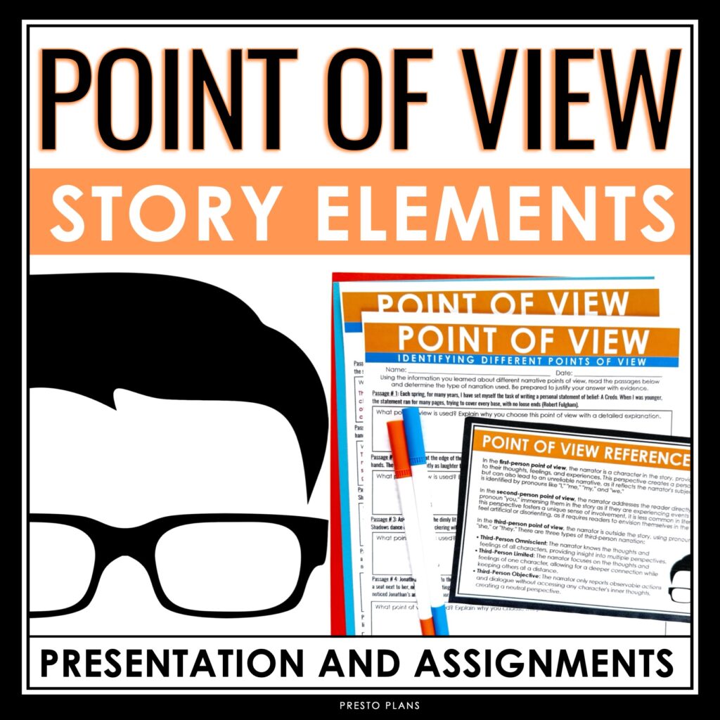 Point of View Lesson - Presentation, Handout, and Story Elements ...