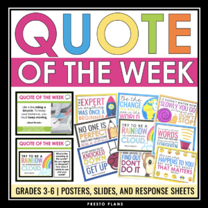 Quote of the Week Posters and Activity - Bulletin Board Display or Bell ...