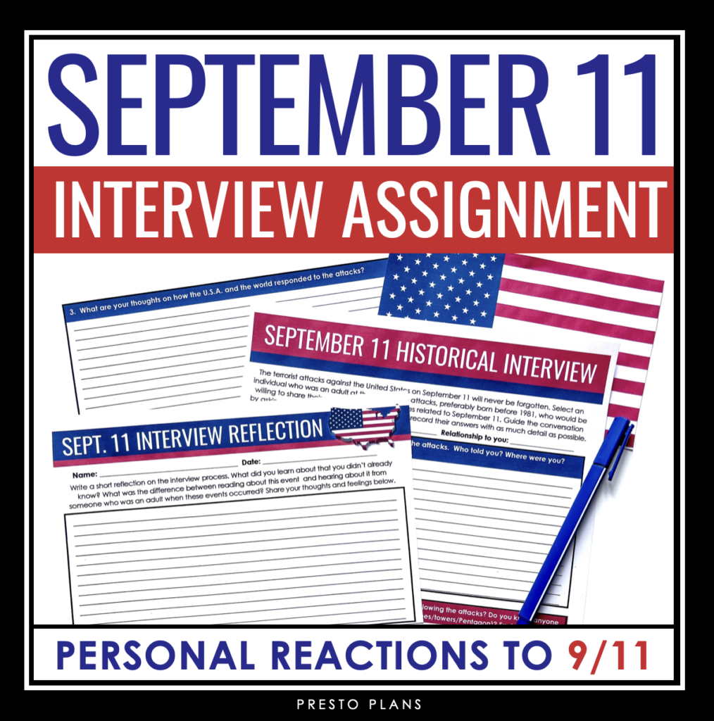 September 11 Assignment - Interview Activity for 9/11 Patriot Day ...