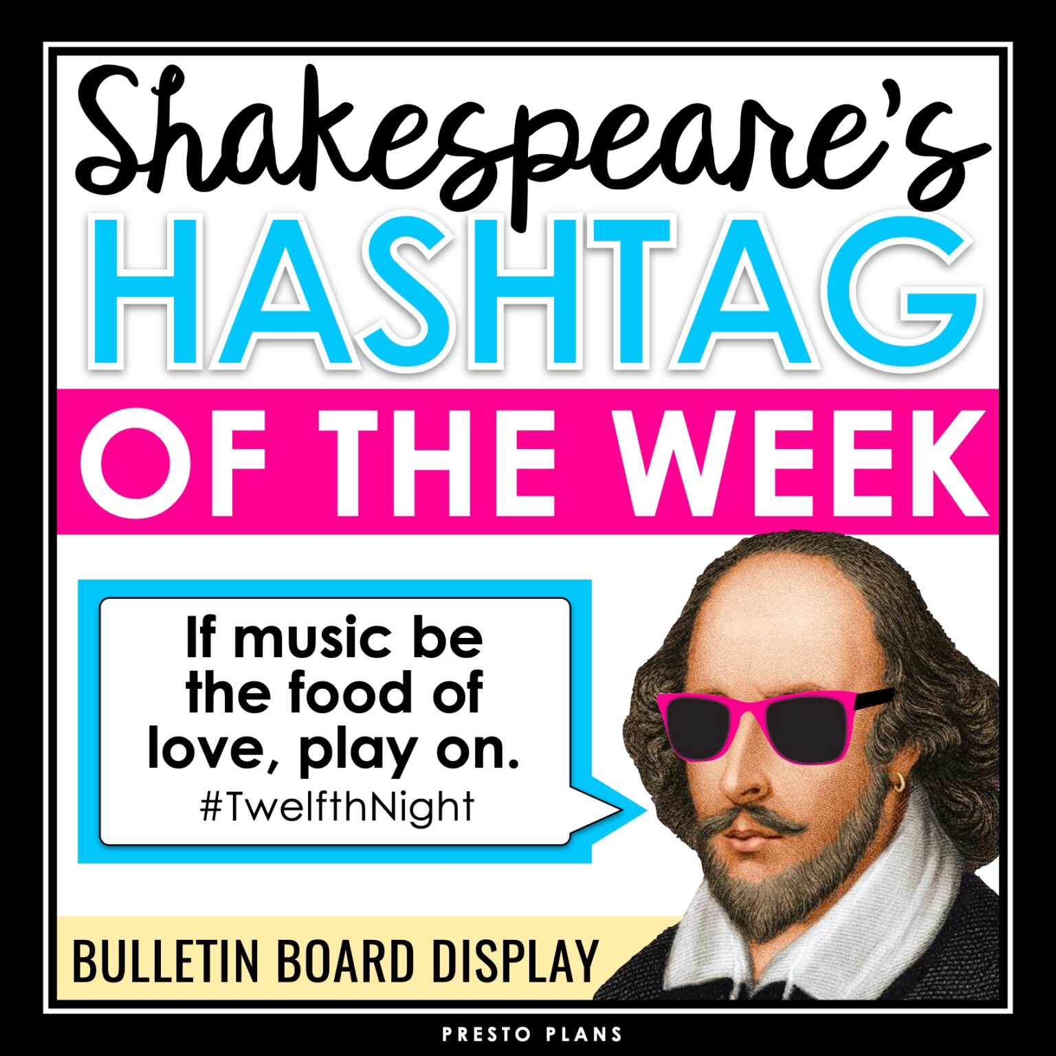 Shakespeare Posters - Hashtag Quotes Bulletin Board Display Decor and ...