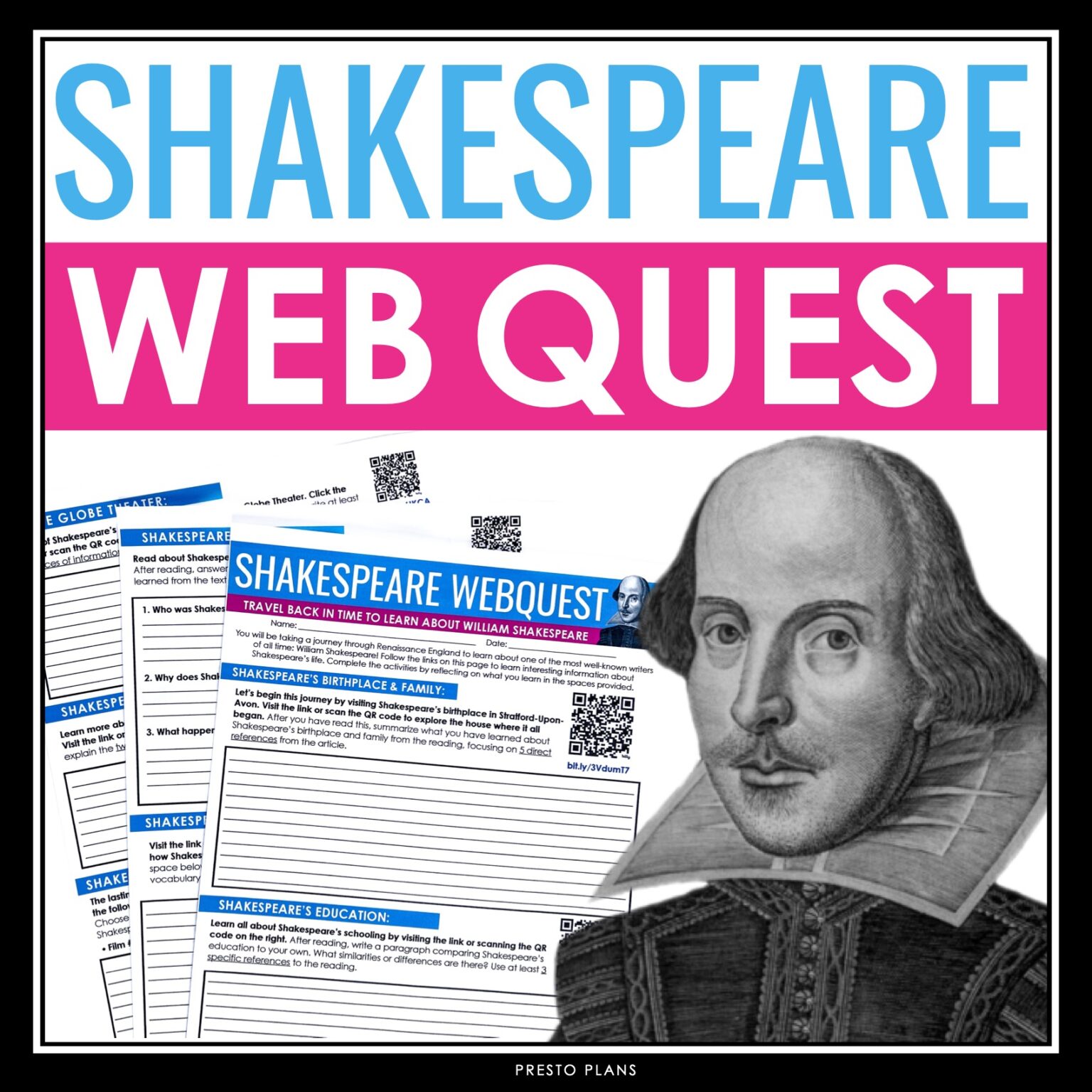 Shakespeare Biography WebQuest Online Activity - Introduction to ...