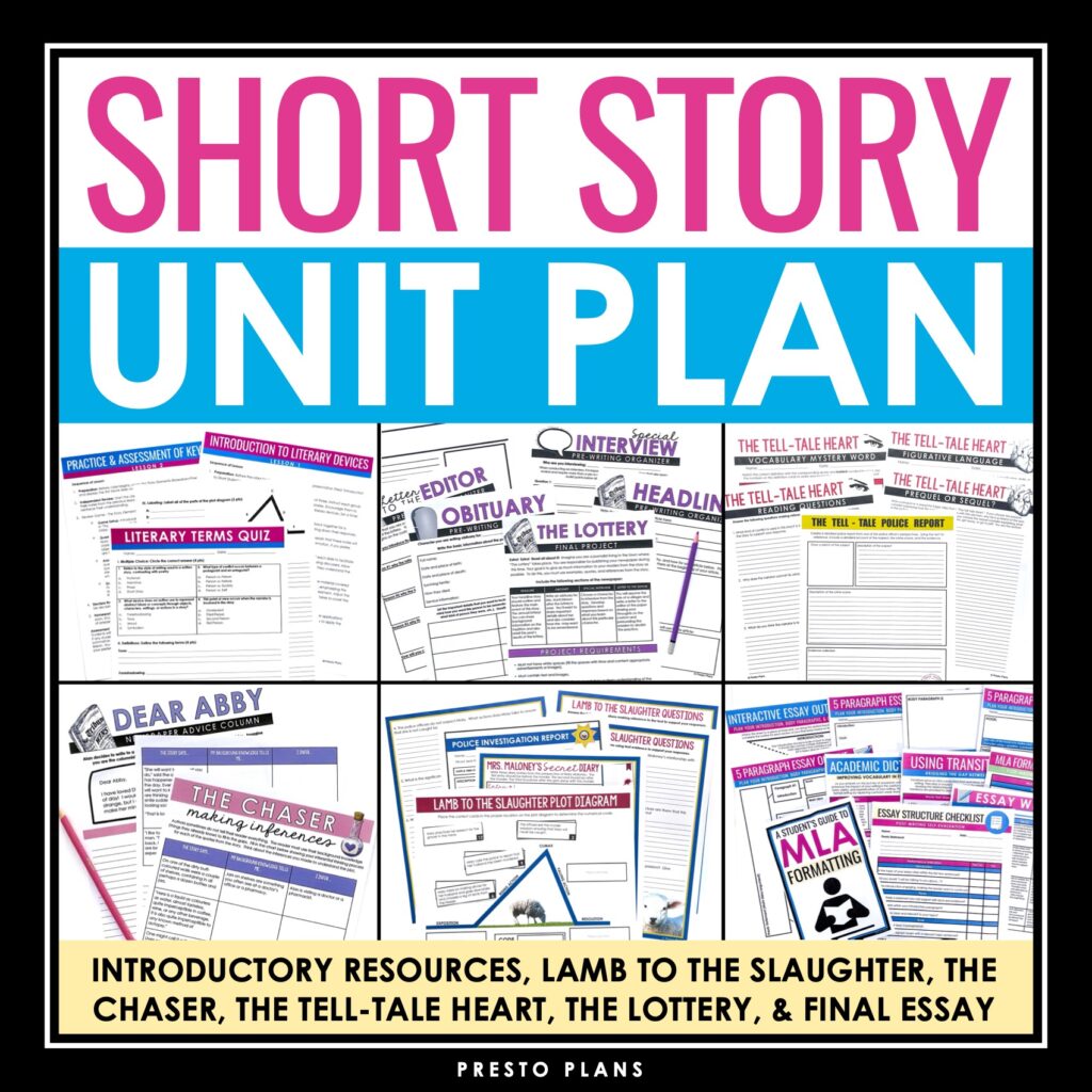 Short Story Unit Plan - Presentation Slides, Assignments, Games, and ...