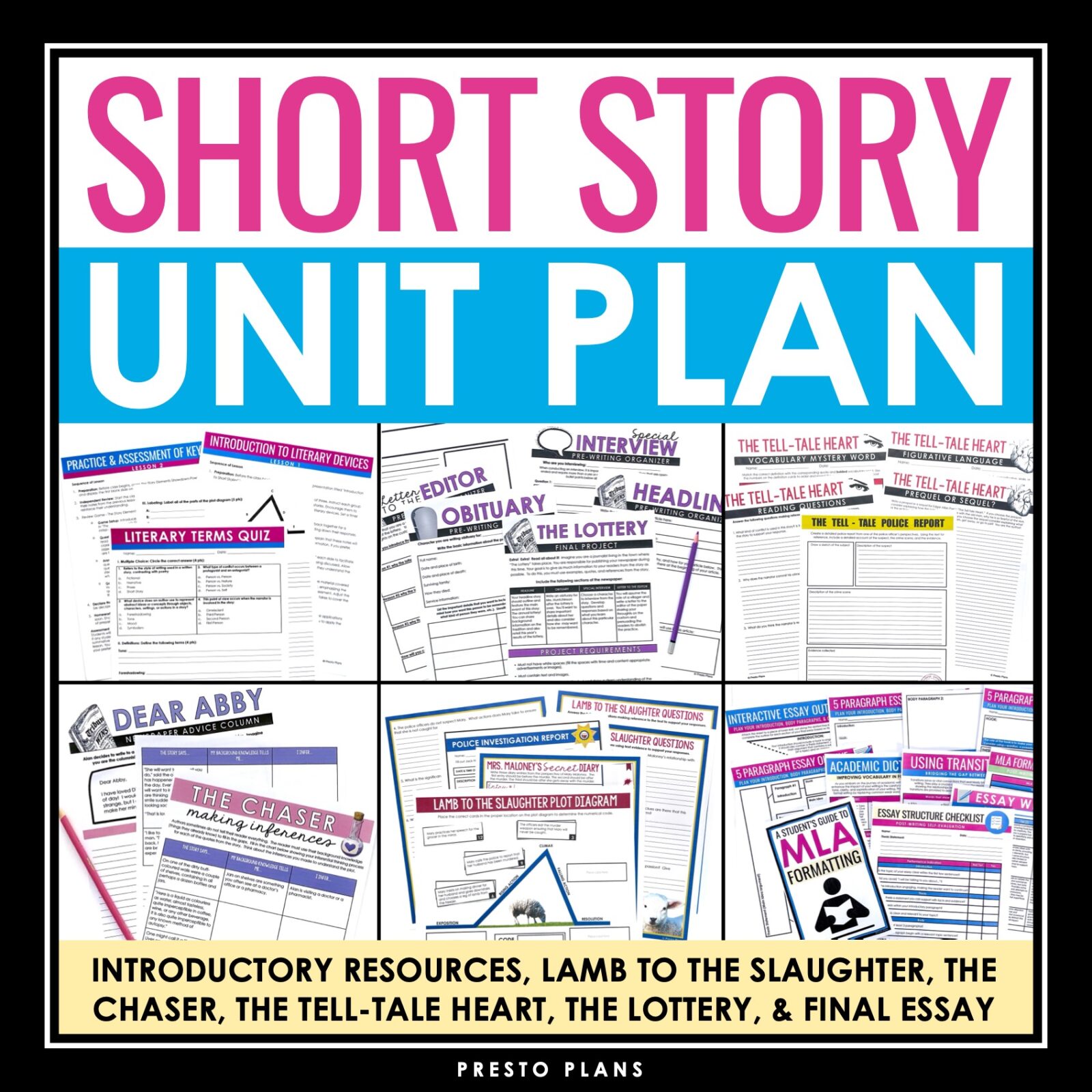 Short Story Unit Plan - Presentation Slides, Assignments, Games, and ...