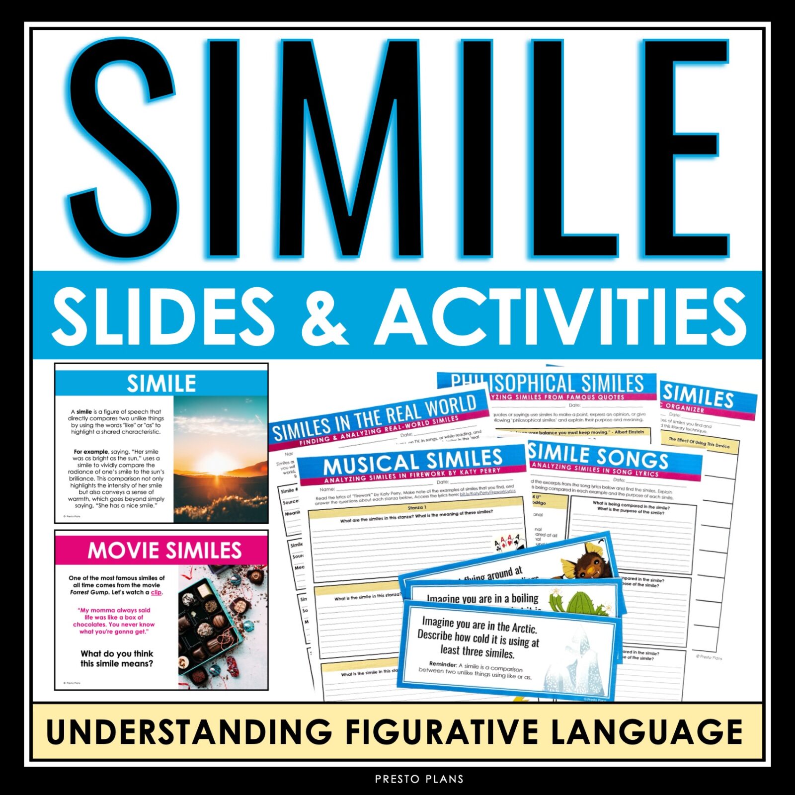 Simile Activities, Assignments, & Slides Literary Devices & Figurative ...